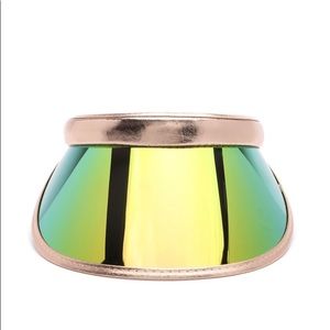 Accessories | Rose Gold Holographic Visor | Poshmark